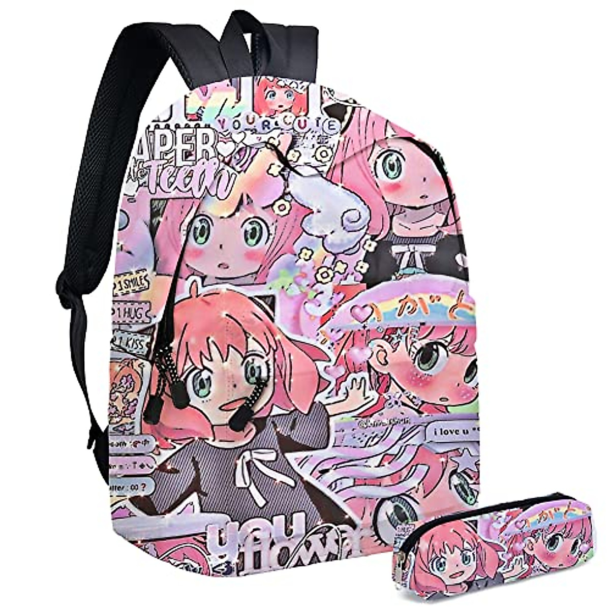 Anya Forger Backpack Yor Forger School Bag Cosplay Backpack with Pencil Box