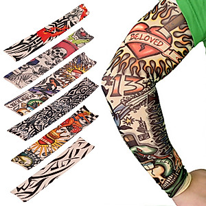 Akstore Temporary Tattoo Sleeves Set Arts Temporary Fake Slip On Tattoo Arm Sleeves Kit (Multicolor Set1)