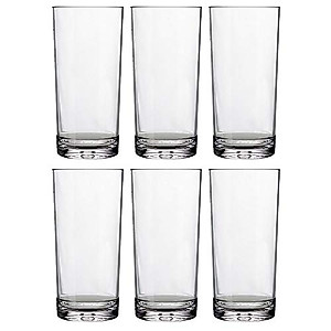 US Acrylic Classic Clear Plastic Reusable Drinking Glasses (Set of 6) 24oz Iced-Tea Cups | BPA-Free Tumblers, Made in USA | Top-Rack Dishwasher Safe