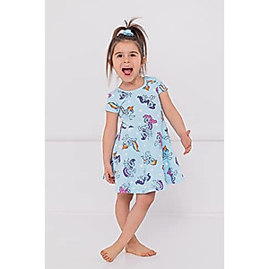 My Little Pony Big Girls French Terry Short Sleeve Dress Scrunchy Light Blue 10-12