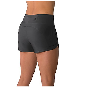 Women's Lightweight Running Shorts with Mesh Linner 3" WOD Workout Athletic Shorts for Women with Phone Pocket Dark Gray
