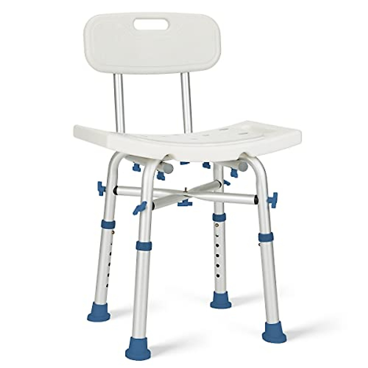 Zler Shower Chair with Back, 500lb Heavy Duty Shower Bench for Inside Shower, Anti-Slip Shower Chair for Bathtub, Tool Free Shower Chair for Senior, Handicap & Disabled