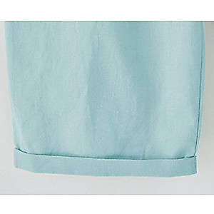 Vcansion Women's Drawstring Elastic Waist Shorts Plus Size Shorts Turquoise Asian 4XL/US 12-14