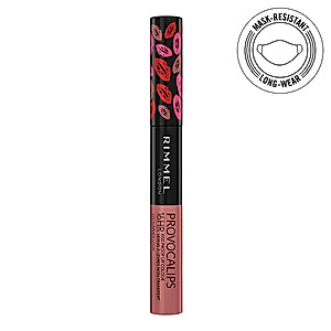 Rimmel London Provocalips 16hr Kiss-Proof Lip Color - Two-Step Liquid Lipstick to Lock in Color and Shine - 215 Summer Lovin, .14 fl.oz.