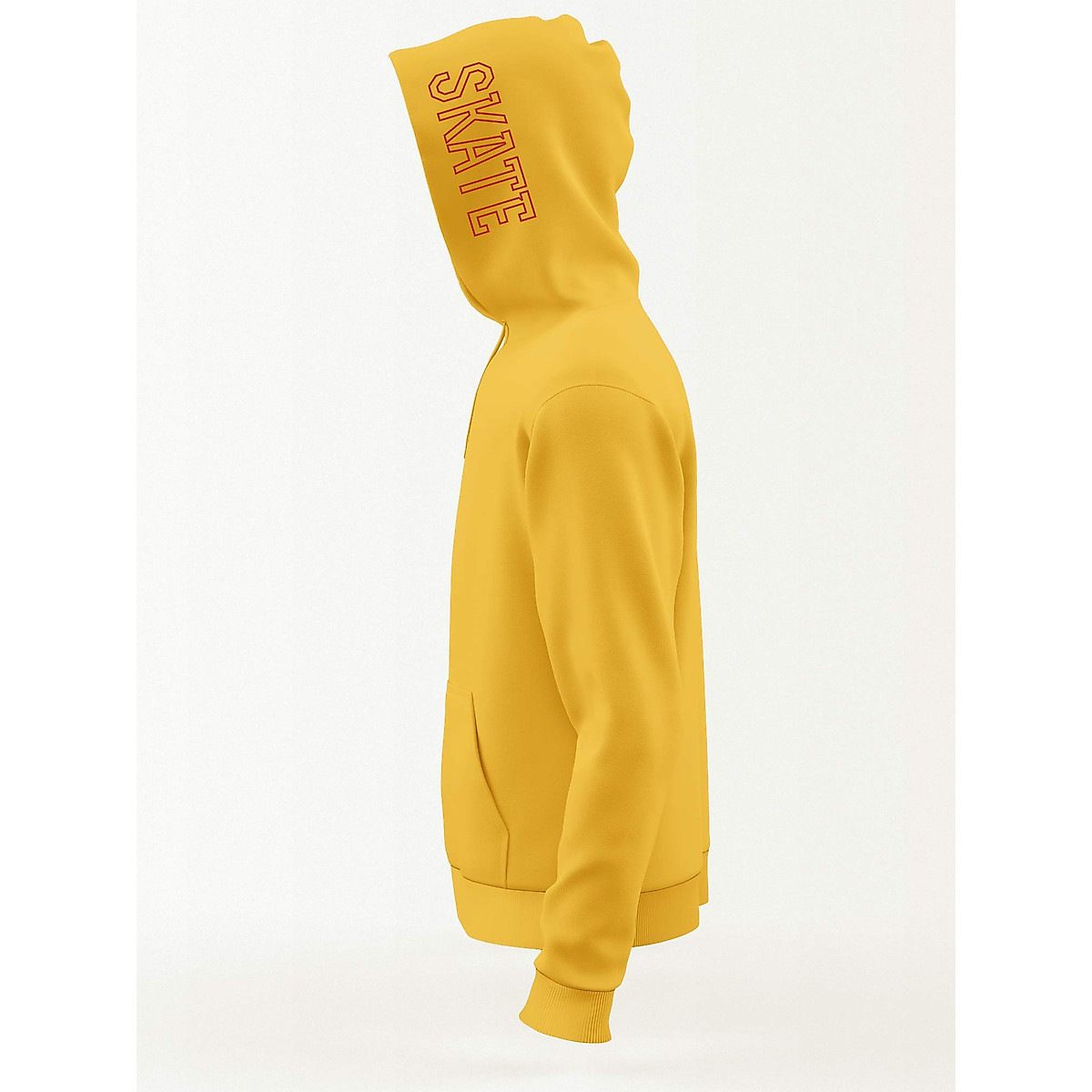 Daxton Youth Unisex Skateboarder Design Hoodie Mid-weight Fleece Sweatshirt,Gold,L