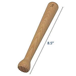 efo Wooden Muddler for Cocktails – Durable Wood Ice Crusher – Stylish Wooden Mojito Muddler Bar Tool – Handy Cocktail Muddler- Perfect Masher Kitchen Tool for Garlic Avocado Herbs and Fruits
