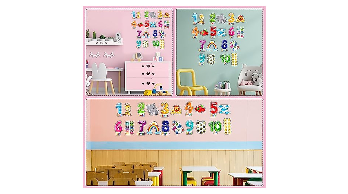 FLYAB Educational Numbers Wall Stickers for Kids & Classrooms