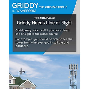 Waveform Griddy: Grid Parabolic Antenna Kit for 4G LTE, 5G NR, and WiFi | 40 km Range | +26 dBi | Works w/Cell Boosters, Modems, Routers, and Gateways | Kit w/ 30 ft RS400 Cable & TS9 & SMA Adapters