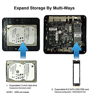 Beelink Mini Pc GK55 8GB DDR4 256GB SSD Intel J4125(4C/4T 4MB Cache Up to 2.7GHz), Mini Computer Supports 4K Dual HDMI Output / 2.4G+5G WiFi/ BT4.0/2.5" HDD Extension/Dual Gigabit Ethernet