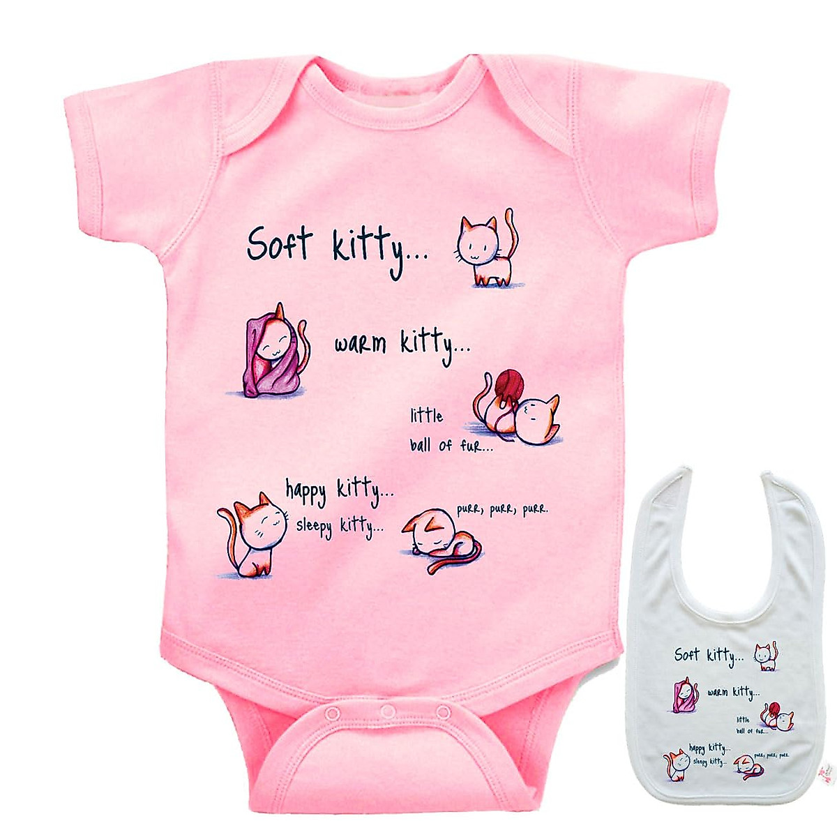 Soft Kitty ..Big Bang Theory Custom Baby bodysuit onesie & matching bib