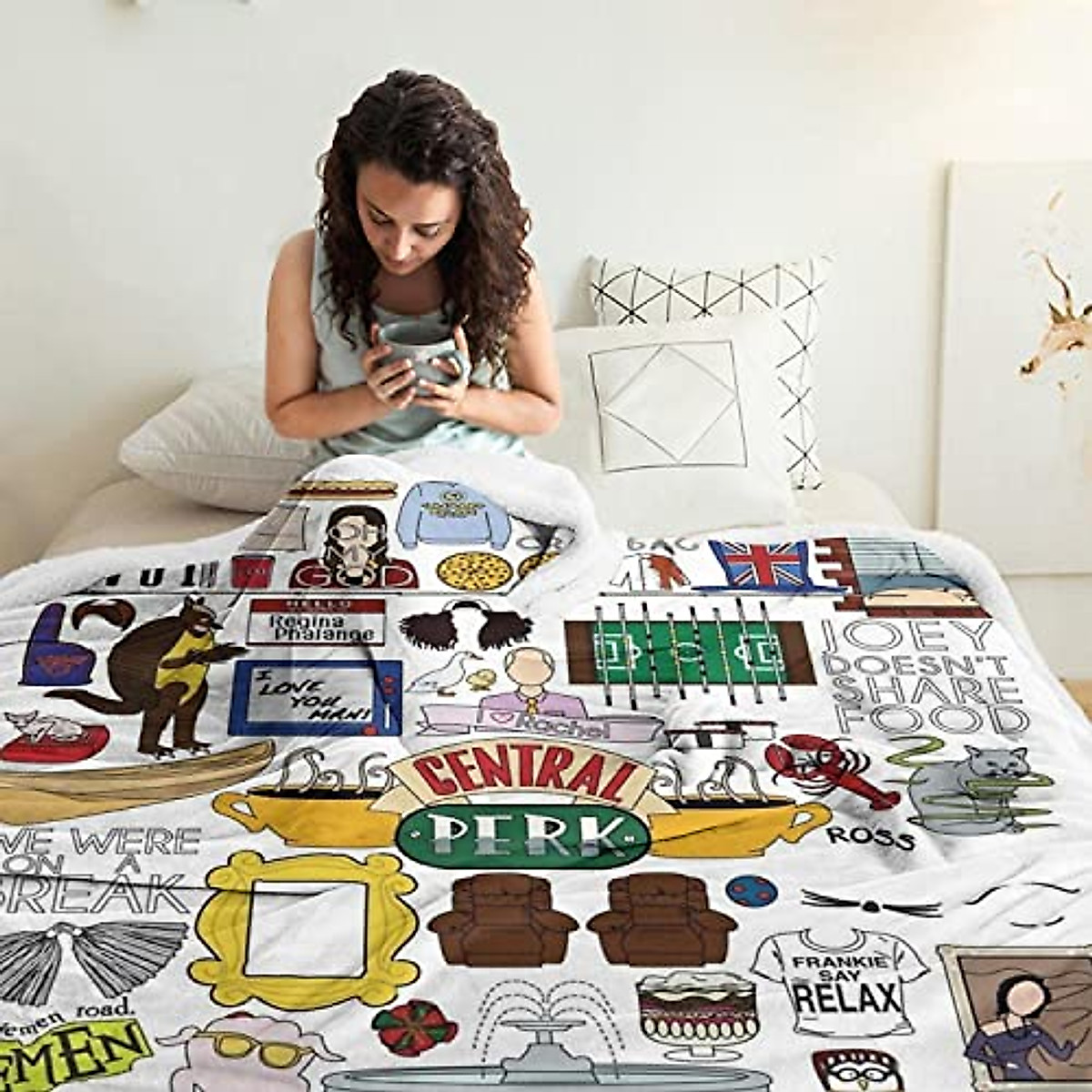 Friends Blanket Fleece Throw Blanket,Soft Warmer Flannel Blanket,Double-Layer Printed Blanket for Couch,Bedding,Sofa,Living Room and Camping All Season 60"X50"