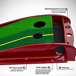 cghhome 3M Golf Putting Practice Machine, Indoor Simulated Turf Golf Training Blanket with 10 Golf Balls, Professional Golf Practice Equipment (Color : 1, Size : 32 * 310cm)
