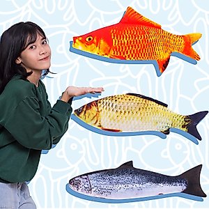 Briwooody 3 Pack 3D Giant Soft Fish Cushion Pillow Fish Plush Toy Pillow Decorate Soft Fish Pillow Stuffed Decorate Oversized Throw Pillow Creative Gift for Home Decoration, 24 Inch