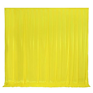 SweetEasy 10ft*10ft Yellow Wedding backdrops Curtains Panels for Photography Stage Decorations,Pleated and Wrinkle Free, Decoration for Baby Shower Birthday Home Party Event Festival Celebration