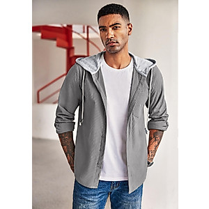 COOFANDY Mens Corduroy Shirts Jacket Casual Stylish Long Sleeve Button Up Shirt Jacket