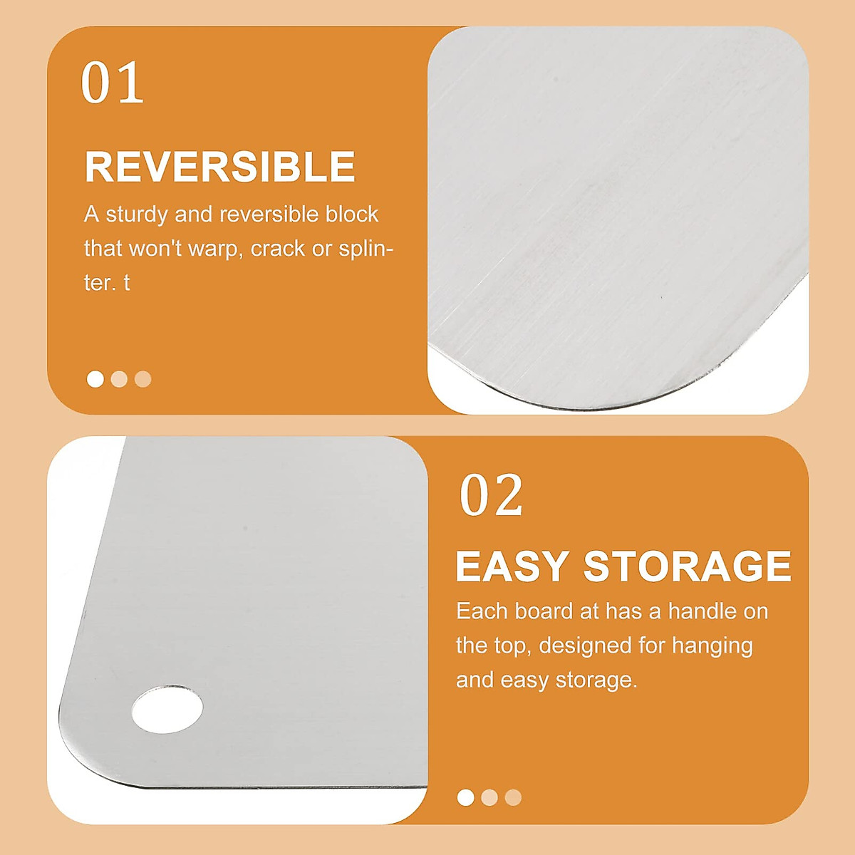 Cabilock Stainless Steel Cutting Board for Baby Food Meat Cheese Fruit Vegetables Metal Kitchen Chopping Board Heavy Duty Kitchen Butcher Block