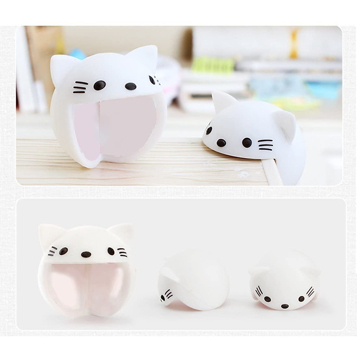 Corner Guards Edge Bumpers Ball Shape Baby Child Safety Proof Furniture Table Protector 4 Pieces (Cat)