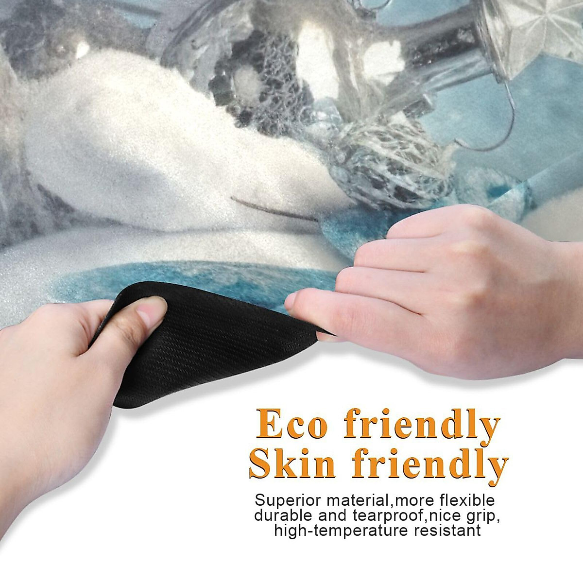 GOODOLD Christmas Snowman Yoga Mat, 71 x 26 Inch Non-slip Yoga Mats Folding Travel Exercise Mat Indoor Outdoor Gym Pilates with Storage Bag for Women Men