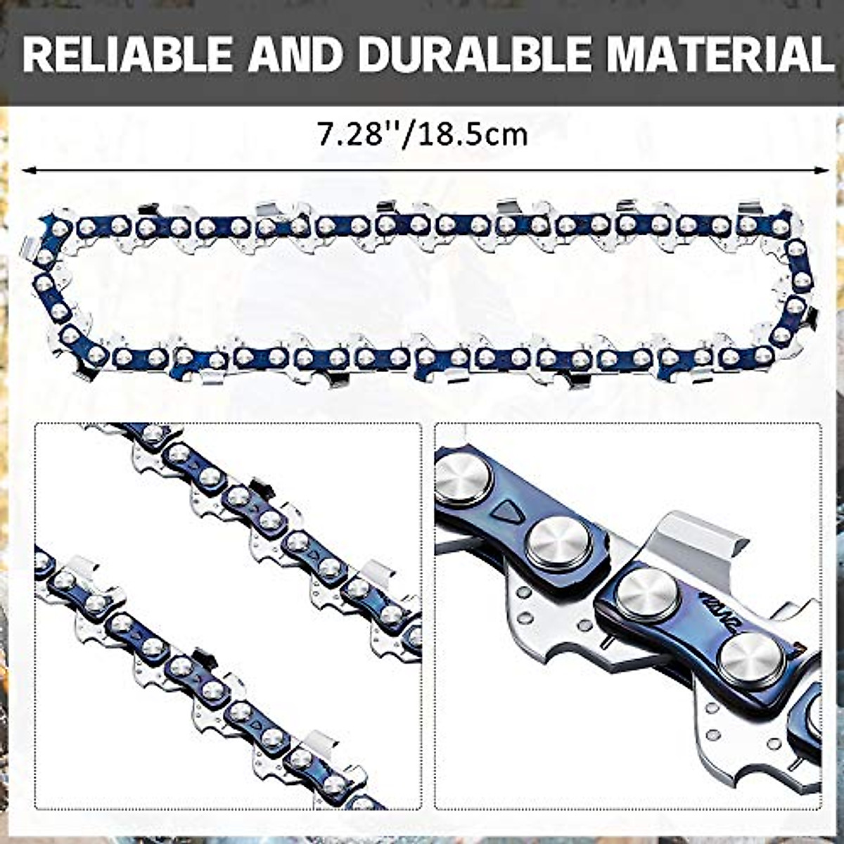 Honoson Mini Chainsaw Chain Chainsaw Chain Mini Guide Saw Chain Replacement Portable Mini Chainsaw Chain Guide Chain for 4 Inch 550W 24V 26V 36V Cordless Electric Chainsaw (4, 4)