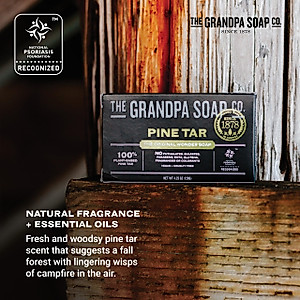 Pine Tar Bar Soap by The Grandpa Soap Company | The Original Wonder Soap |Vegan, 3-in-1 Cleanser, Deodorizer & Moisturizer | 3.25 Oz. Each â€“ 2 Pack