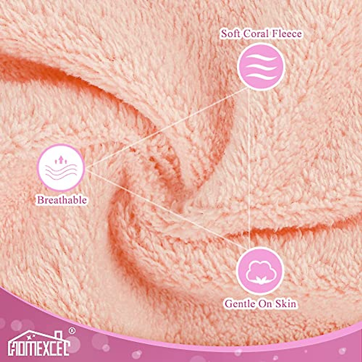 HOMEXCEL Premium Makeup Remover Cloth 24 Pack, Reusable Super Soft 7x7 Inch Facial Cleansing Cloths with Just Water, Highly Absorbent Microfiber Coral Velvet Face Towels Washcloths