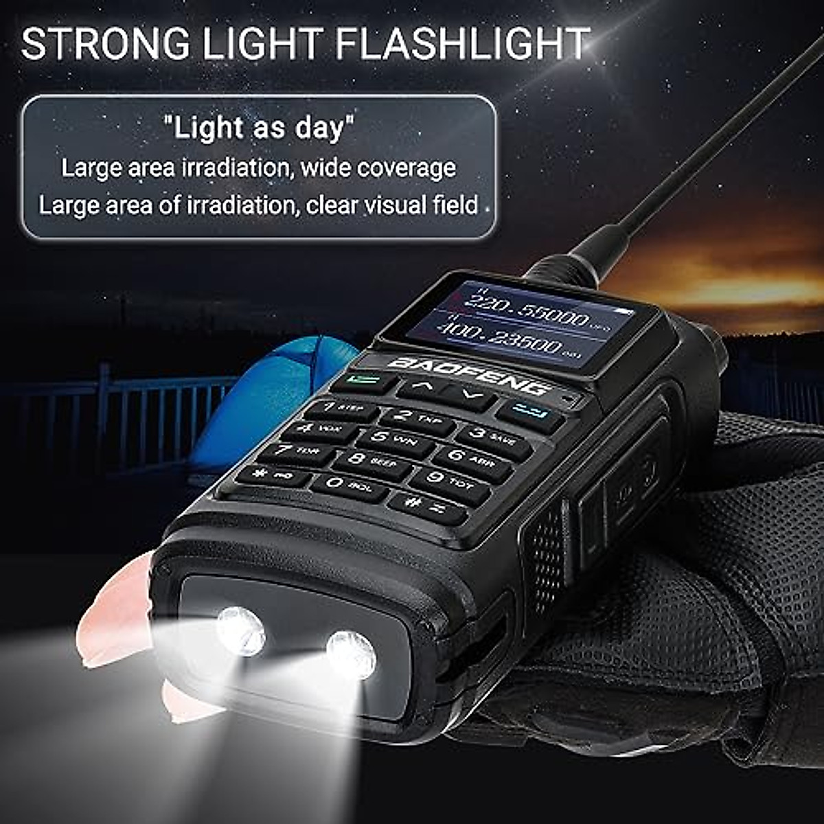 Baofeng Radio UV-5R Upgrade Ham Radio Long Range Two Way Radio UV-17R Walkie Talkies for Adults Dual Band USB Charger 999 Channels VOX with Earpiece,Flashlight Li-ion Battery
