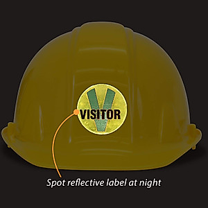 SmartSign "Visitor" Pack of 5 Hard Hat Labels | Retro-Reflective, 2" Circle