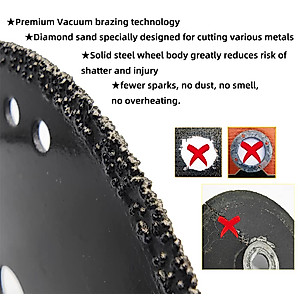3Pack Diamond Cut Off Wheels, 3 Inch(75MM) Metal Cutting Wheel with 3/8 Inch(9.5MM) Arbor, Diamond Disc with 5000+ Cuts on Rebar, Steel, Iron and INOX