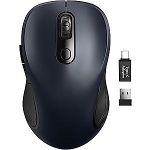 Trueque Wireless Mouse for Laptop, 2.4GHz Ergonomic Computer Mouse with Back & Forward Buttons, 3 Levels Tracking Speed, 6 Buttons, Optical USB Cordless Mice for Windows Chromebook MacBook PC (Gray)