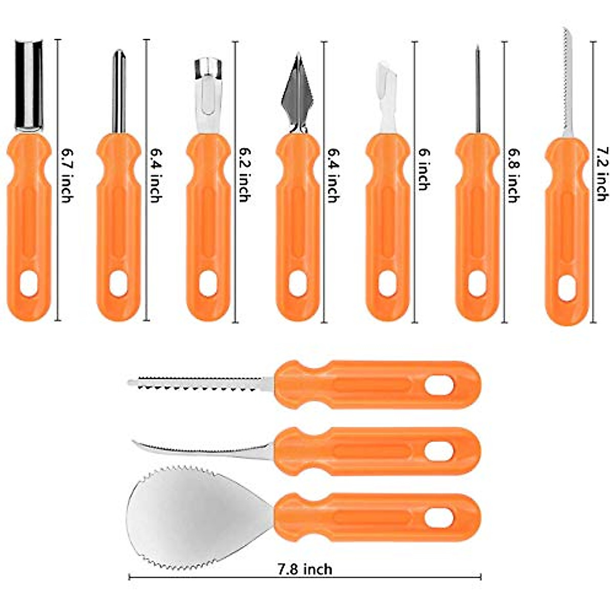 PRUGNA Halloween Pumpkin Carving Kit, 10Pcs Professional Heavy Duty Stainless Steel Tools with Carrying Case