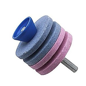 SaiDian 1Pcs Universal Lawn Mower Sharpener Garden Grinding Tool Lawn Mower Fast Blade Sharpener Tool for Power Drill/Hand Drill