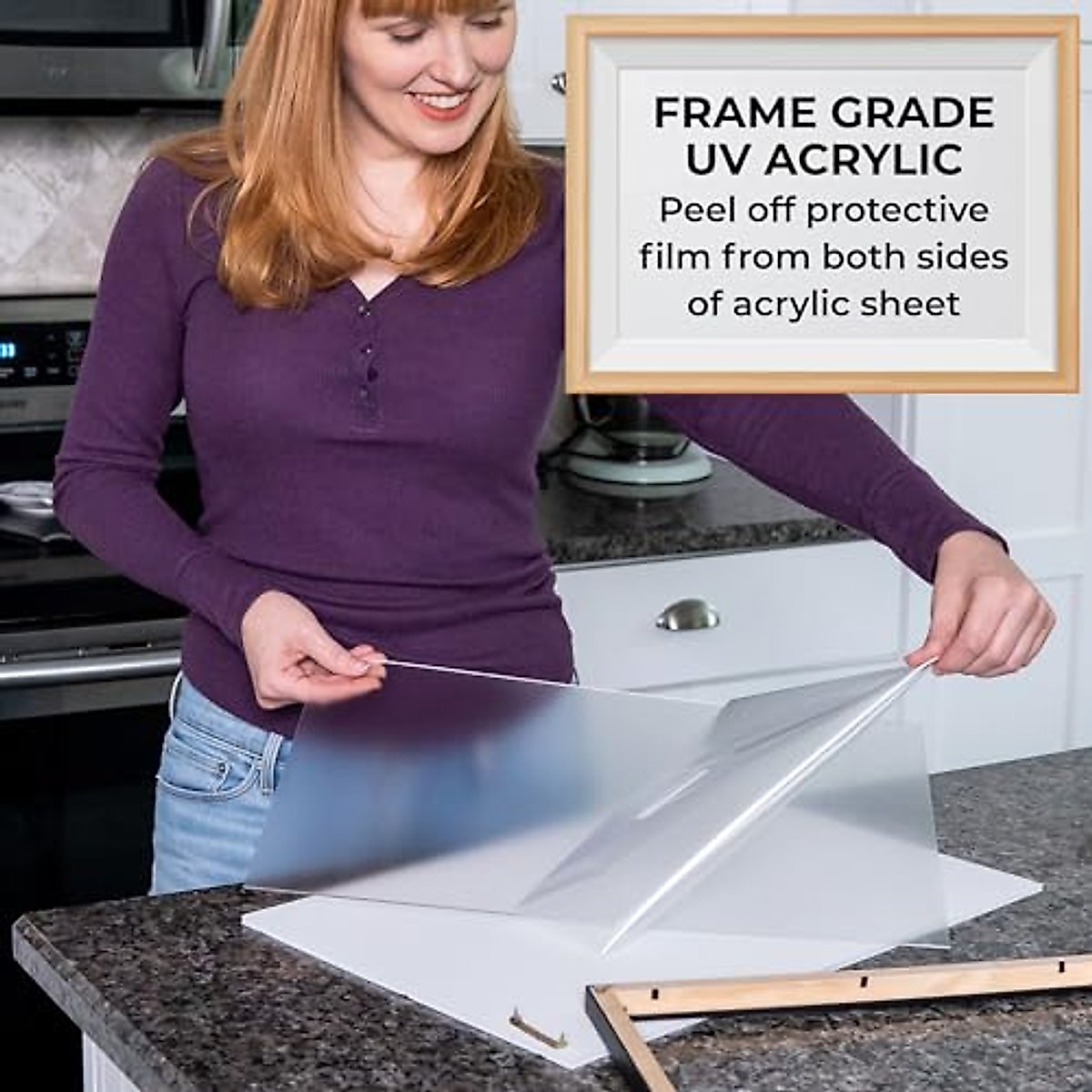6x24 Frame White Solid Wood Picture Frame Width 1.5 Inches | Interior Frame Depth 0.5 Inches | Whitcomb Rustic Photo Frame Complete with UV Acrylic, Foam Board Backing & Hanging Hardware