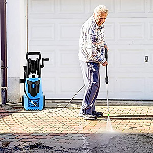 Suyncll Electric Pressure Washer 1500W Power Washer Electric Powered Pressure Washer Machine with 4 Nozzles for Cleaning Patio, Cars, Driveways, Fences, Garden(Blue)