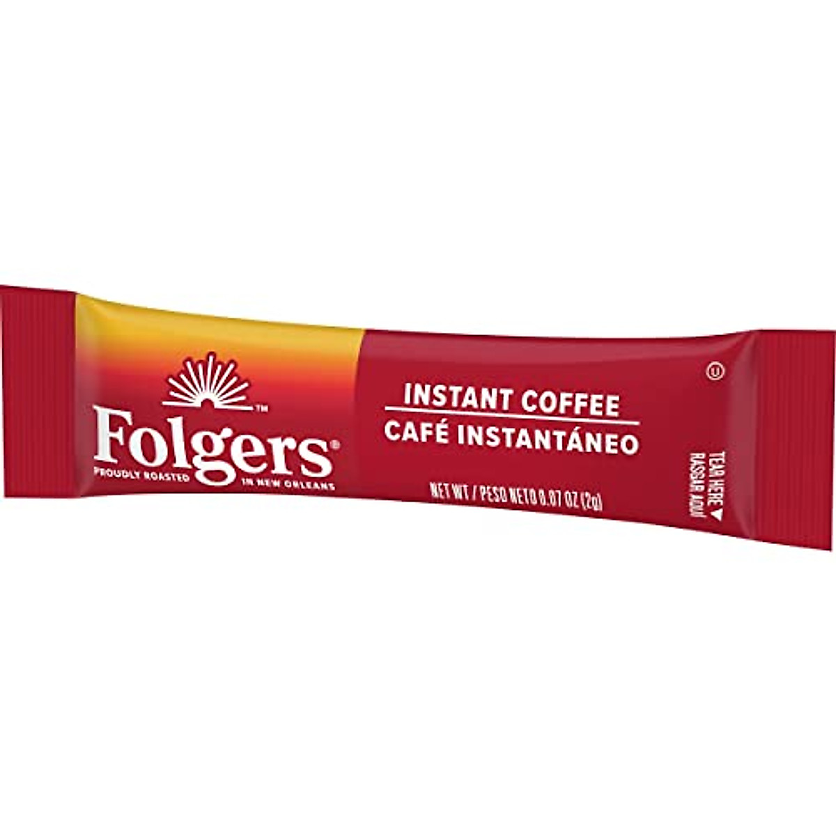 Folgers Classic Roast Instant Coffee Crystals, 7 Single Serve Packets