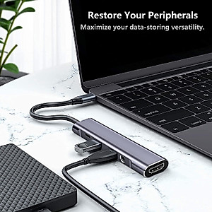 USB C to HDMI Adapter Dex Dock for Galaxy S25/S24/S23/S22/Note20/TabS9/S8/S7,Type-c hub with 3.5mm Audio Jack,4K HDMI,USB3.0,PD 60W,Adapter for iPhone 15/iPad Air 4/5,iPad Mini 6,Nintendo Switch