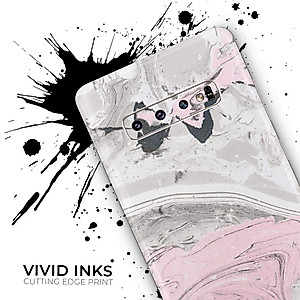 DesignSkinz Mixtured Pink and Gray Textured Marble Protective Vinyl Decal Wrap Skin Cover Compatible with The Samsung Galaxy S20 (Screen Trim & Back Glass Skin)