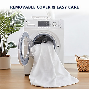 Timimi Memory Foam Mattress Topper King - 4 Inch Gel Cooling Mattress Pad for King Size Bed with Removable Washable Cover(21'' Deep Pocket) - Bed Topper for Back Pain (CertiPUR-US Certified - White)