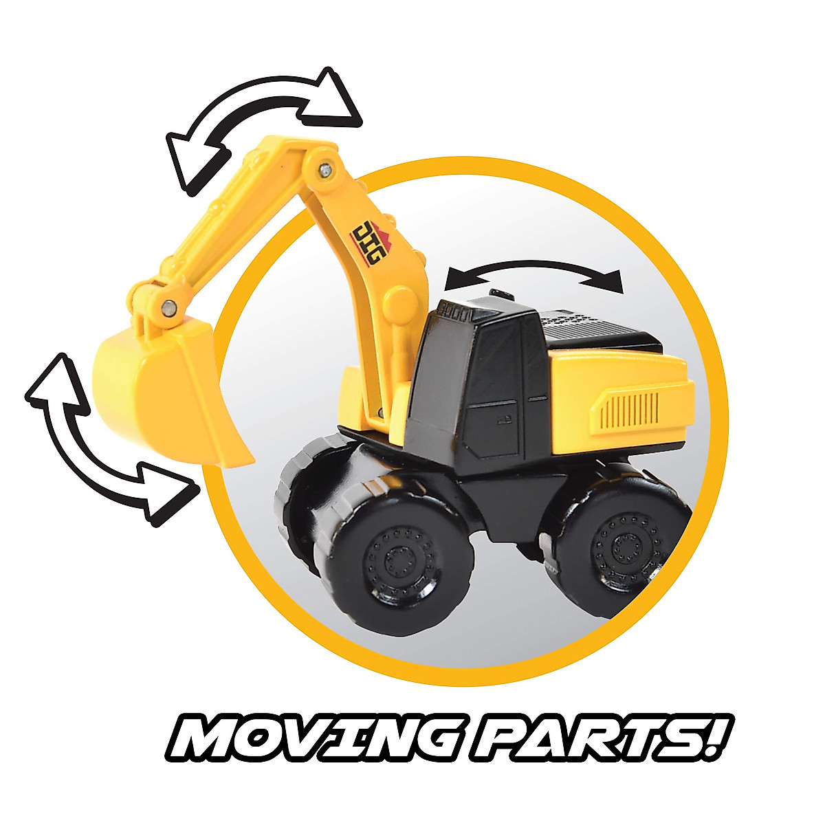 Micro Mini Construction Vehicles – Set of 5 Toy Cars and Trucks for Kids | Sensory Bin for Boys | Excavator Bulldozer Dump Truck Cement Mixer | Free Wheeling with Moving Parts – Maxx Action