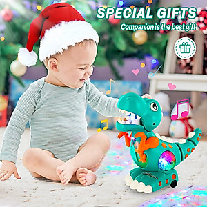 SENCU Baby Toys 6 to 12 Months, Infant Tummy Time Crawling Dinosaur Toys Gifts for 3 4 5 6 7 8 9 10 11 12 Boy Girl,Light-up Musical Baby Toys for 12-18 36 Months Walking Toddler Birthday Gift