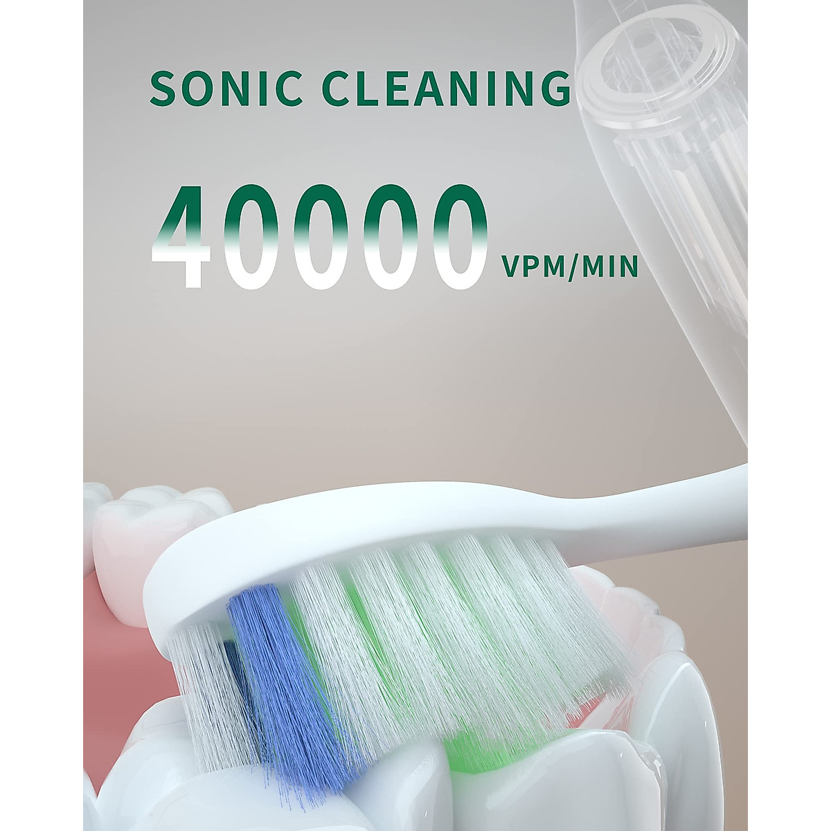 CRKIOB Electric Toothbrush with 10 Brush Heads for Adults and Kids,5 Modes,3 Speeds/Mode,2 Minutes Built in Smart Timer,Sonic Toothbrush,Kids toothbrushes(White)