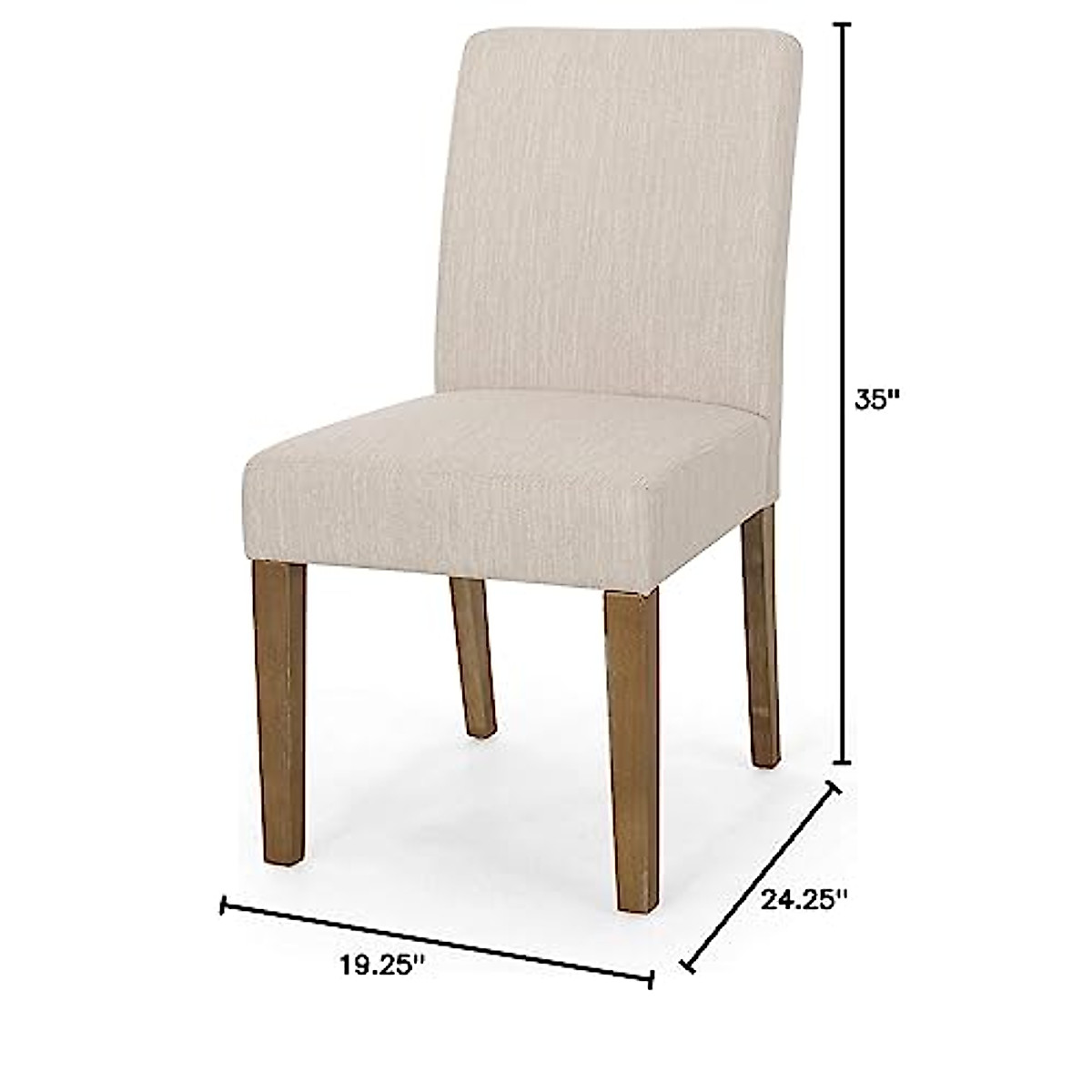 Christopher Knight Home Kuna Contemporary Upholstered Dining Chair (Set of 2), Beige, Weathered Brown
