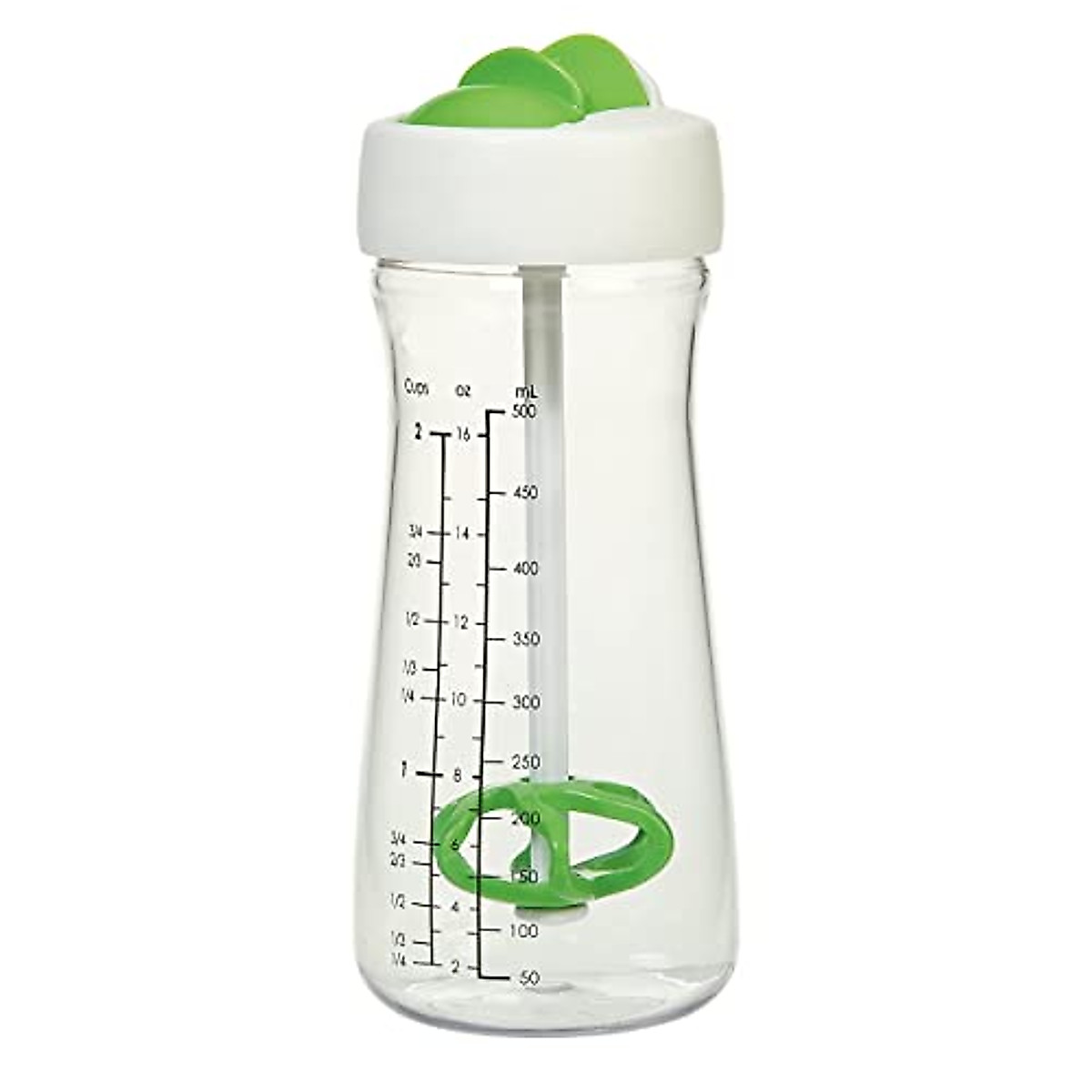 GFZYLQ Salad Dressing Shaker Container, Dripless Pour, Leak-free, Soft Grip, BPA Free, Homemade Salad Dressing Bottle Mixer Measure, 500ml