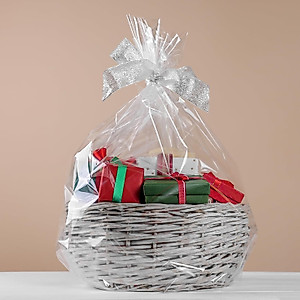 Shrink Wrap Bags for Gift Baskets, 24x30 inches Clear PVC Heat Gift Basket Shrink Bags 20Pack