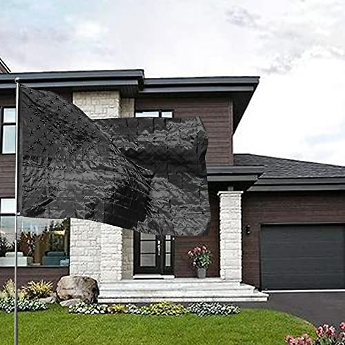 DZSM All Black American Flags 3x5 Ft,Solid USA Flag Double Sided with Embroidered Stars,Fade Proof Patriot United States America Banner Stitched Stripes,Blackout US for Outdoor,car,farm, F-001