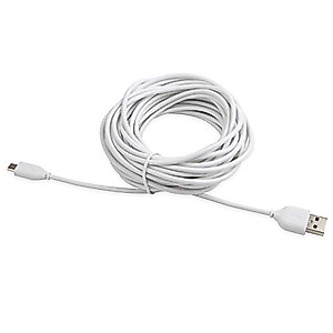 Smays 4-Pack 25ft Security Camera Micro USB Extension Cable Compatible for Wyze Cam Pan, Blink Mini, YI Home Camera, White