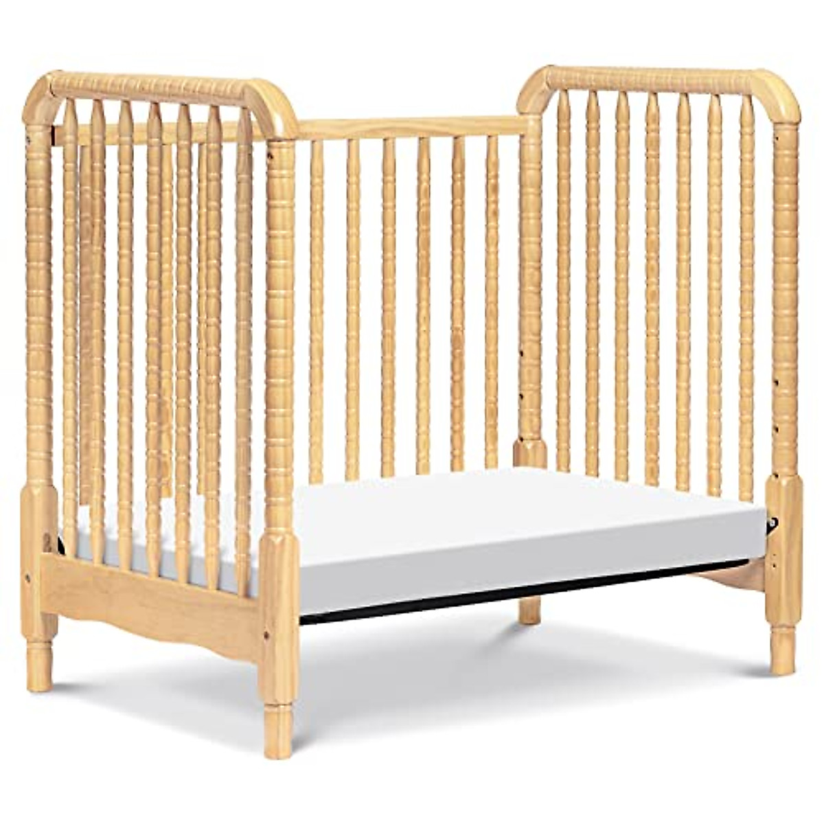 DaVinci Jenny Lind 3-in-1 Convertible Mini Crib in Natural, Removable Wheels, Greenguard Gold Certified