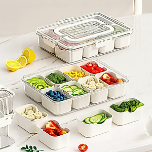 SHUCHNOYE Snackle Box Container with Lid and Handle – Divided Serving Platters for Candy, Fruit, and Treats – Portable and Versatile Snackle Box