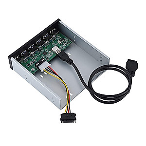 ASHATA USB Front Panel,19 pin to 6 Interface (4 * USB3.0 + 2 * USB2.0) Metal Front Panel USB Hub,High Speed USB 3.0 Front Panel USB 3.0 Hub,Plug and Play