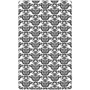 Damask Themed Fitted Crib Sheet,Standard Crib Mattress Fitted Sheet Ultra Soft Material - Great for Boy or Girl Room or Nursery,28“ x52“,White Black