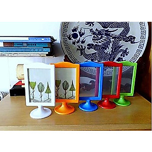 4x6 Double Sided Standing Picture Frames,4 Pack Vertical Photo Frames with Inserts and Base,2 Sided Table Menu Display Stand Frame for Display Restaurant Signs,Wedding Table Numbers (White)